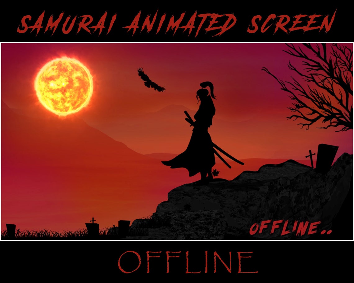 ANIMATED Samurai Twitch Screen Overlay | Ninja Stream Overlay | Samurai ...