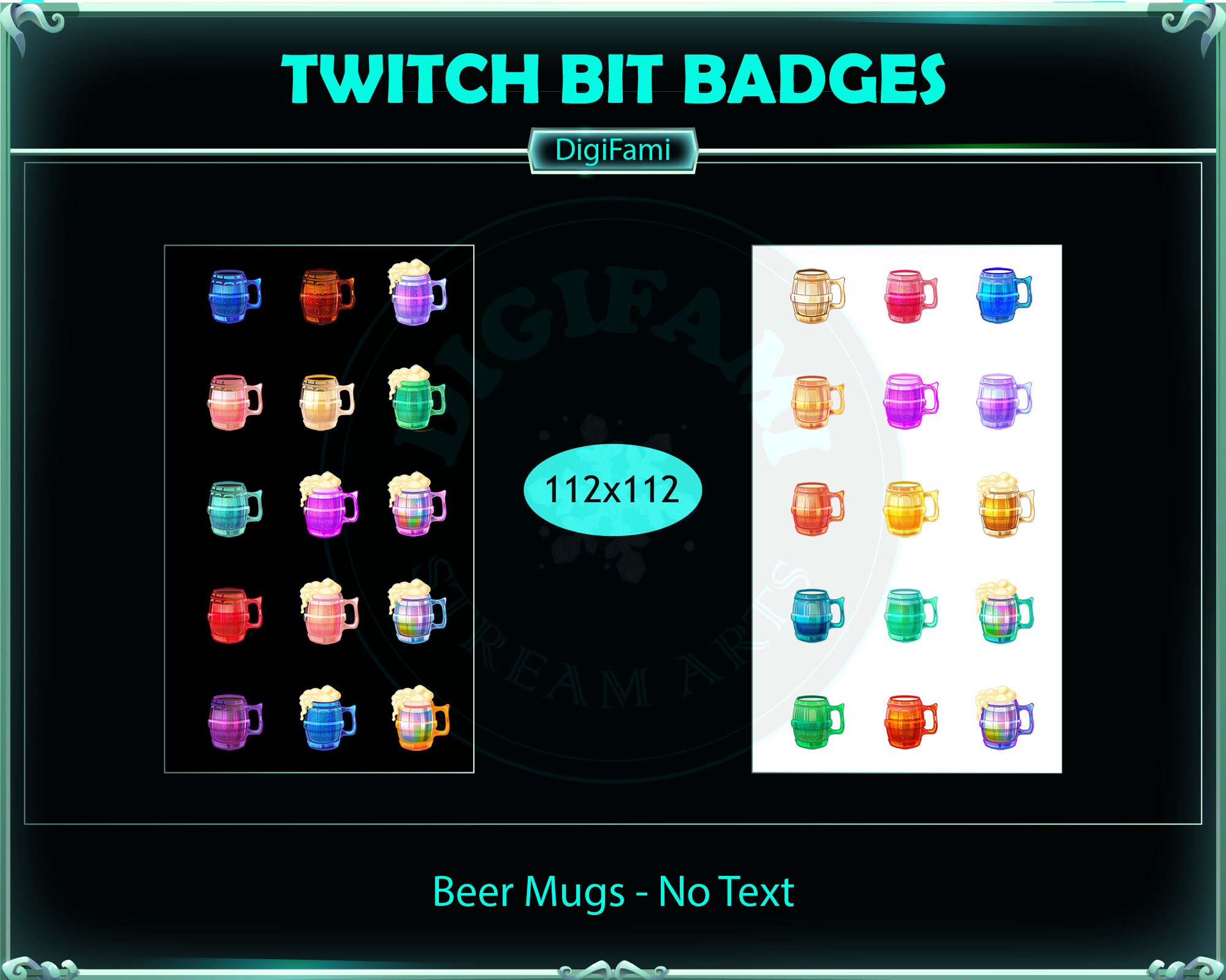 Beer Mugs Twitch Bit Badges for Streamers, Discord, Youtubers on Twitch ...