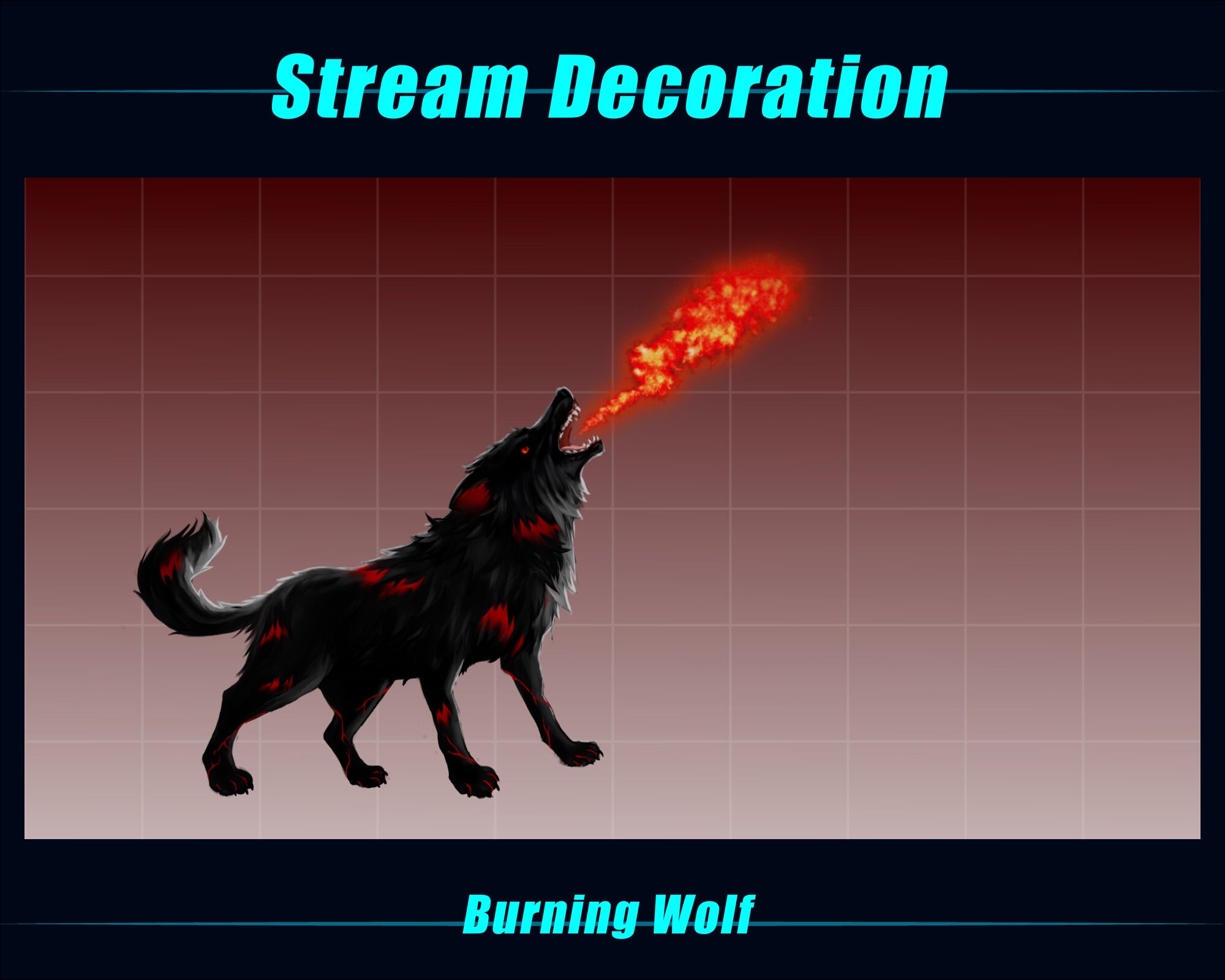 Animated DARK FIRE Wolf for Stream Decorations, Red Fire Wolf Animated ...