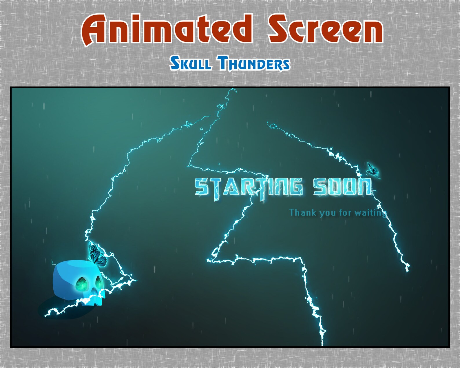 Animated Twitch Overlays Lightning Skull Twitch Horror - Etsy