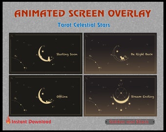 Animated Scenes Moon Cat Twitch Overlay Package / Celestial - Etsy
