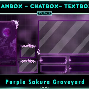 Purple Sakura Graveyard Animated Twitch Overlay Package, Purple Sakura ...