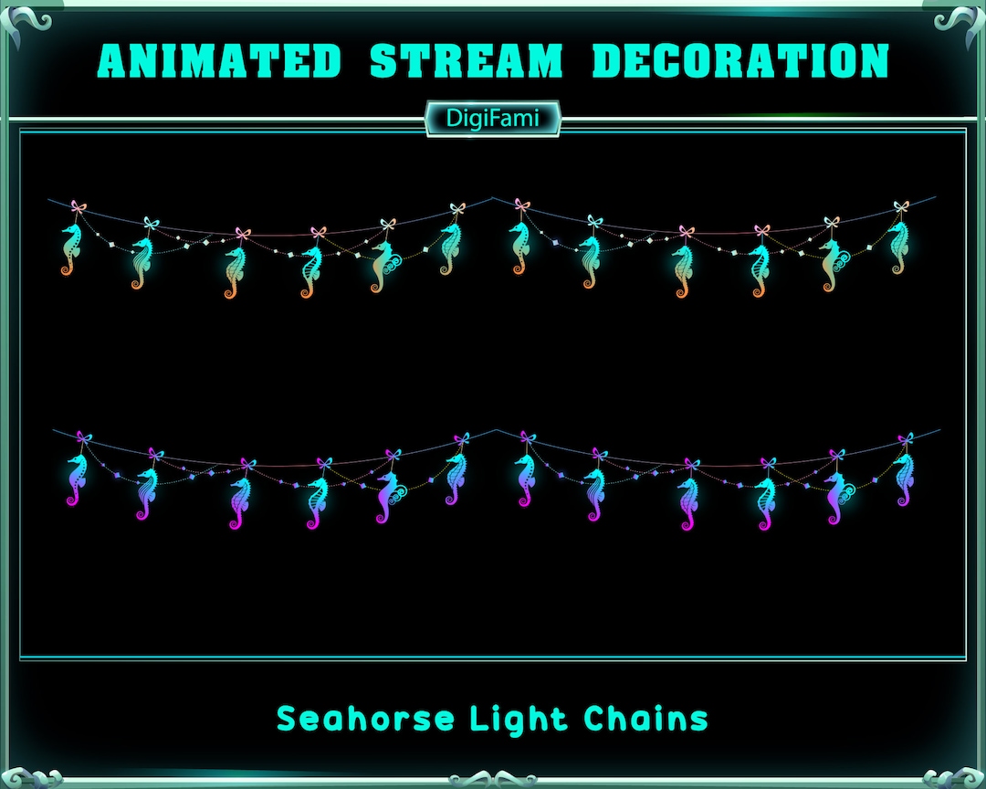 Fairy Seahorse Light Chains Animated Twitch Stream Decoration, Animated ...