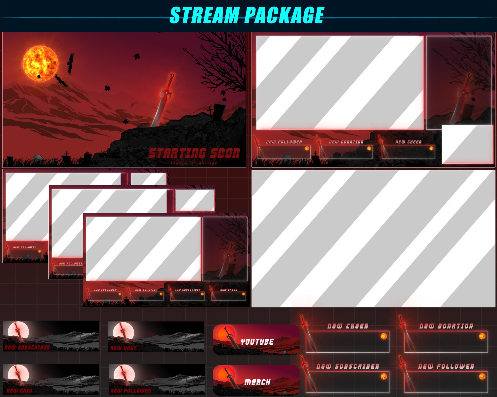 ANIMATED Dead Hill Twitch Stream Overlay Package / Autumn Dead Hill ...