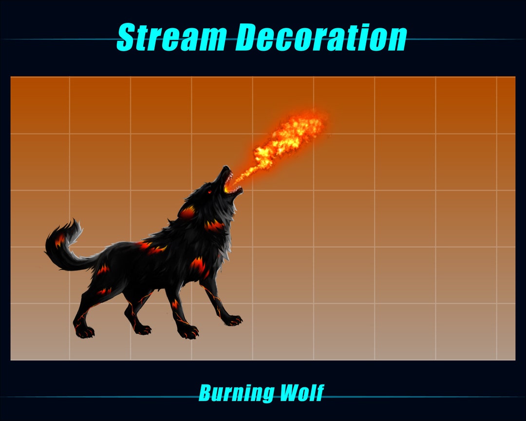 Animated Burning Fire Wolf for Stream Decorations, Fire Wolf Animated ...