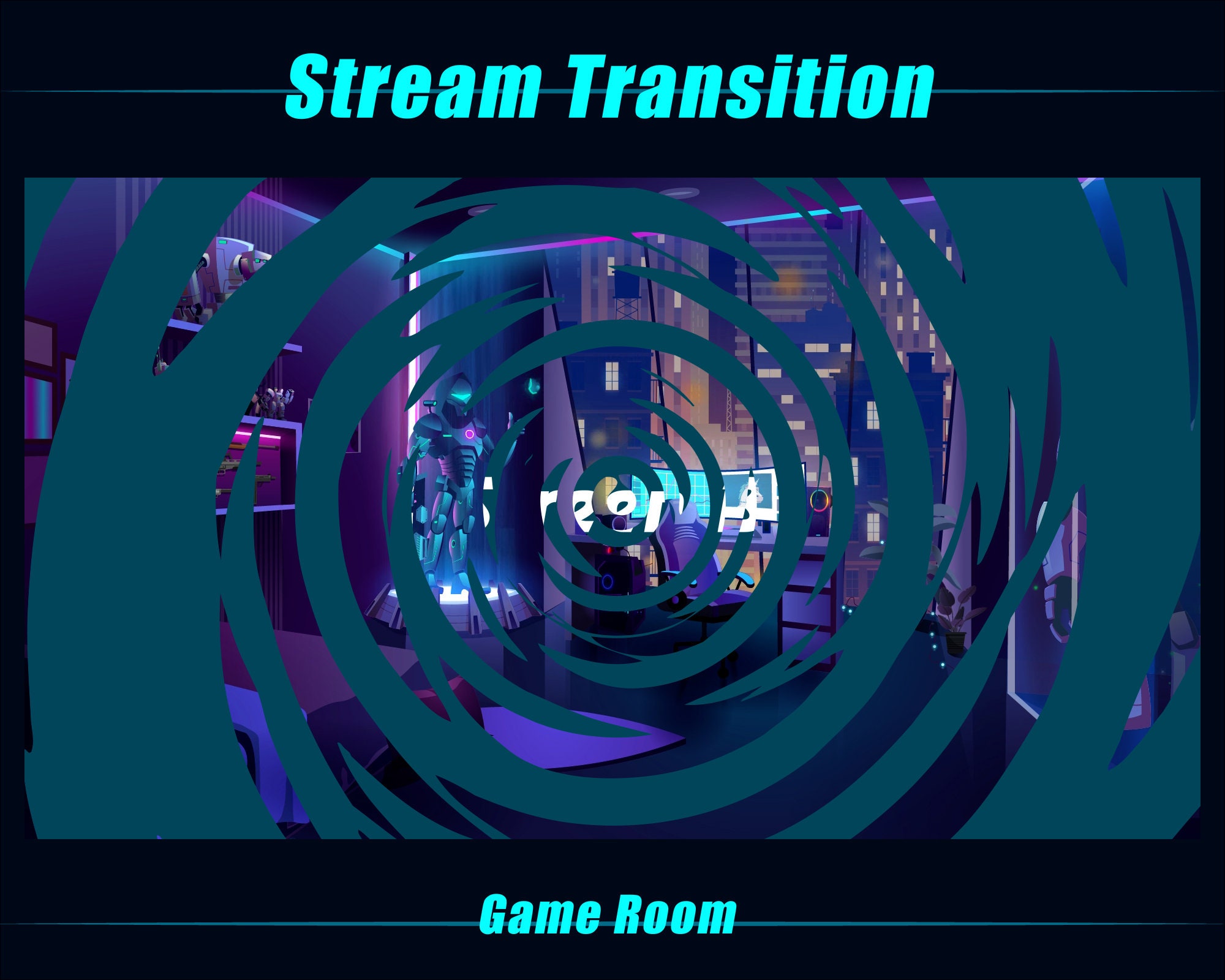 Animated Twitch Transition Stinger Neon Gaming Room / Retro Cozy Dark ...