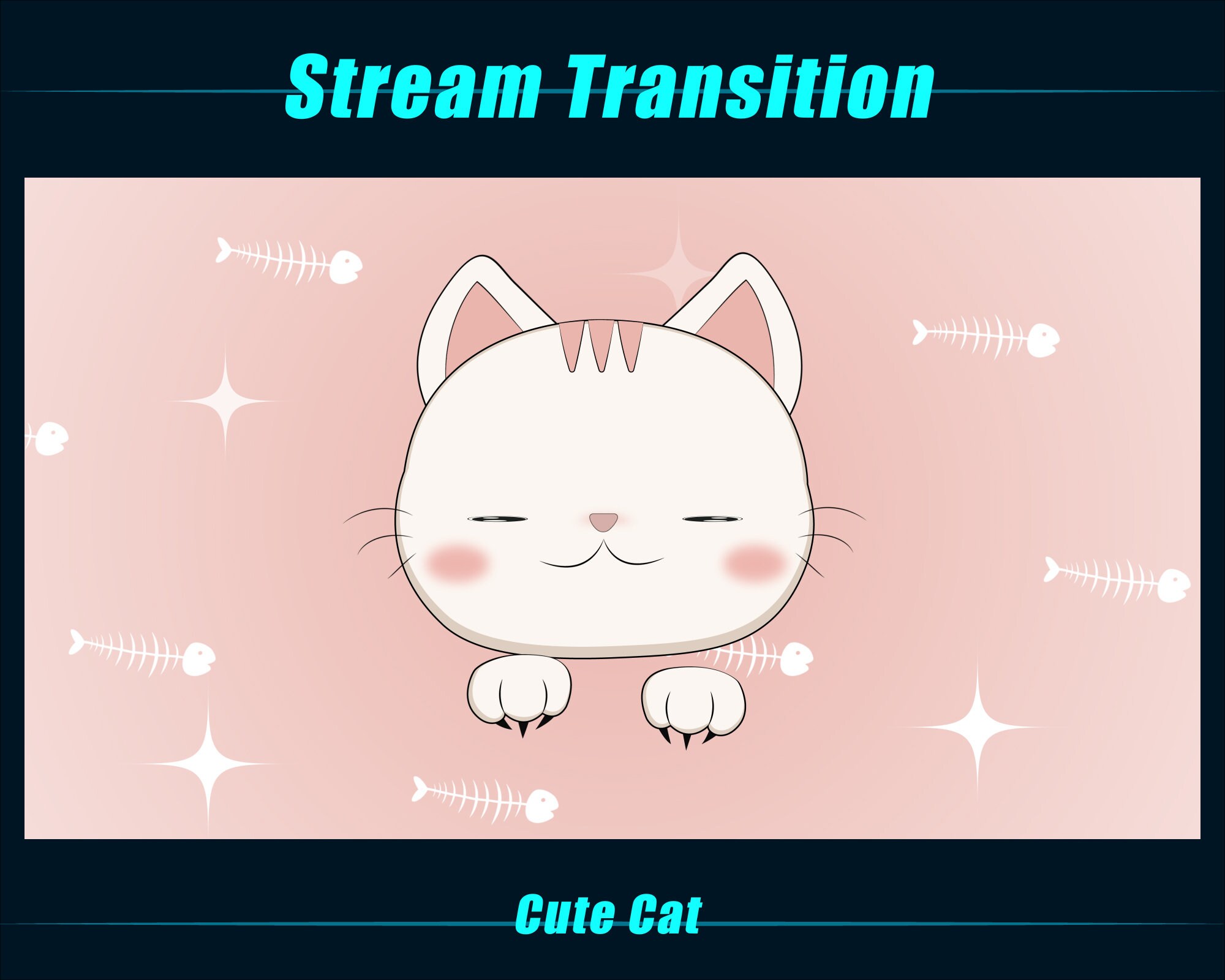 Animated Twitch Transition Stinger / Cute Cat Stream Transition Stinger ...
