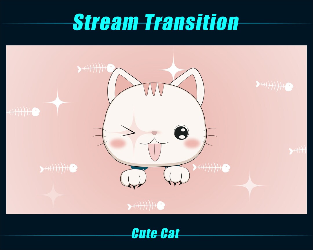 Animated Twitch Transition Stinger / Cute Cat Stream Transition Stinger ...