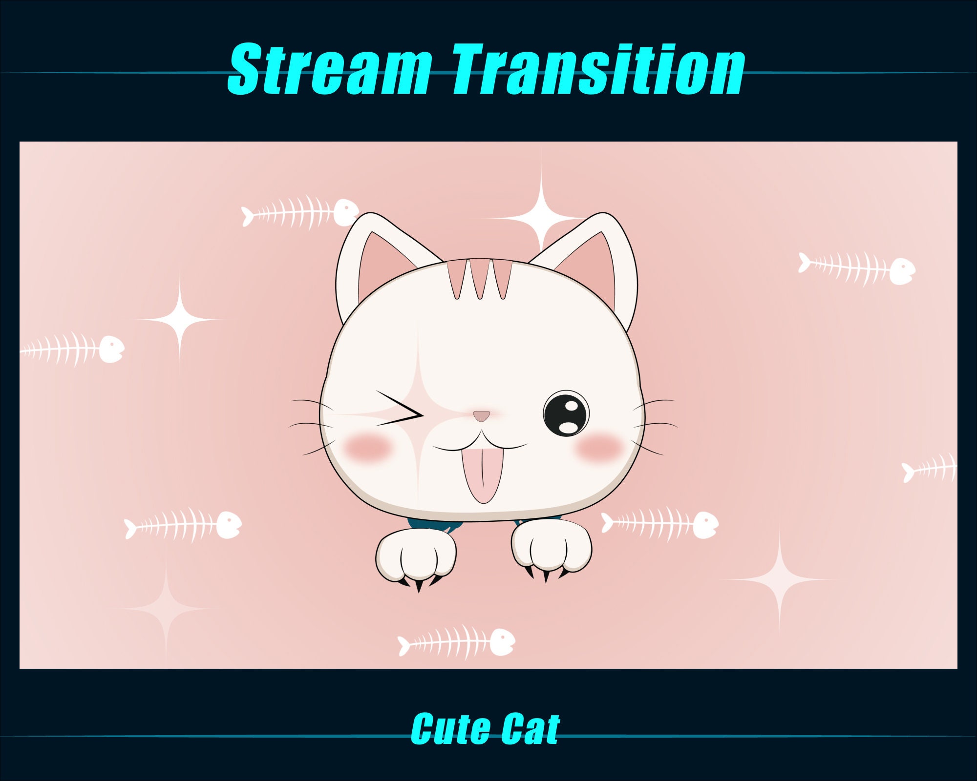 Animated Twitch Transition Stinger / Cute Cat Stream Transition Stinger ...