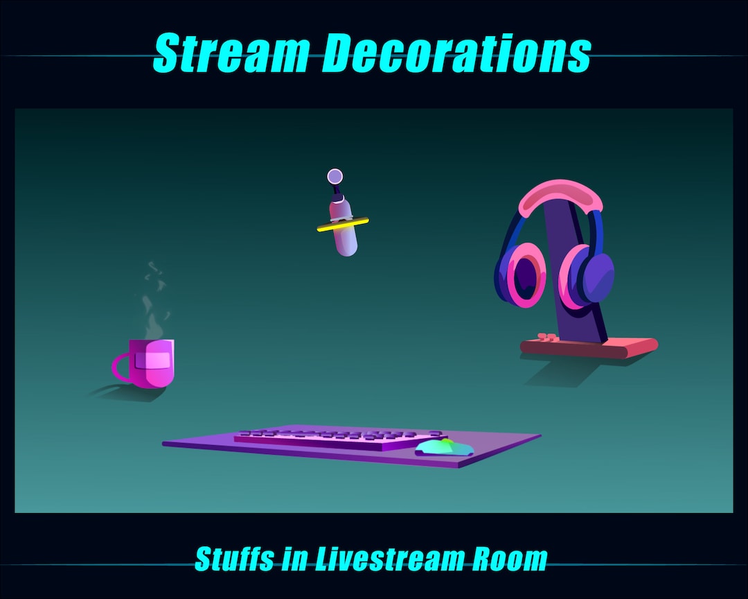 Animated Twitch Stream Decoration PC Room Stuffs, Purple Livestream ...