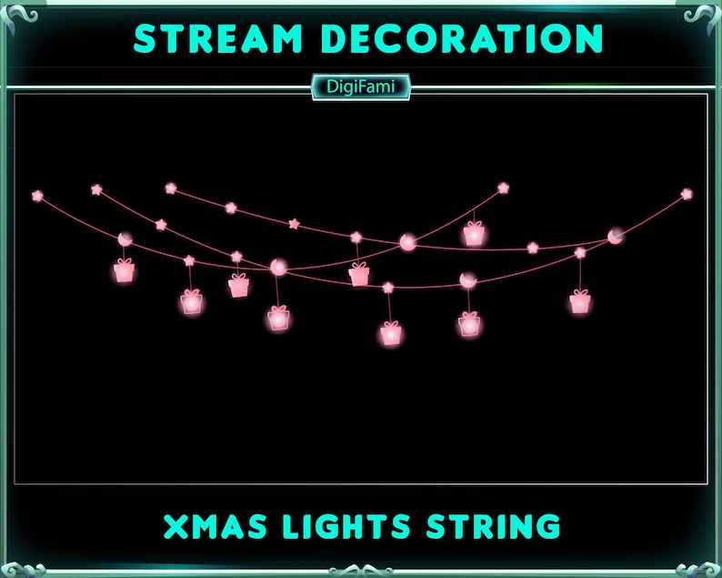 Christmas Animated Twitch Stream Decoration, Christmas Pink Gift String ...
