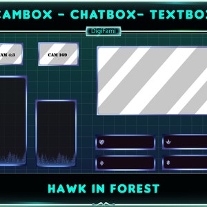 Animated Twitch Overlay Package Hawk in Light Forest, Animated Stream ...