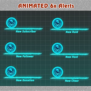 Animated Twitch Overlay Package Lightning Skull Twitch Horror Stream ...