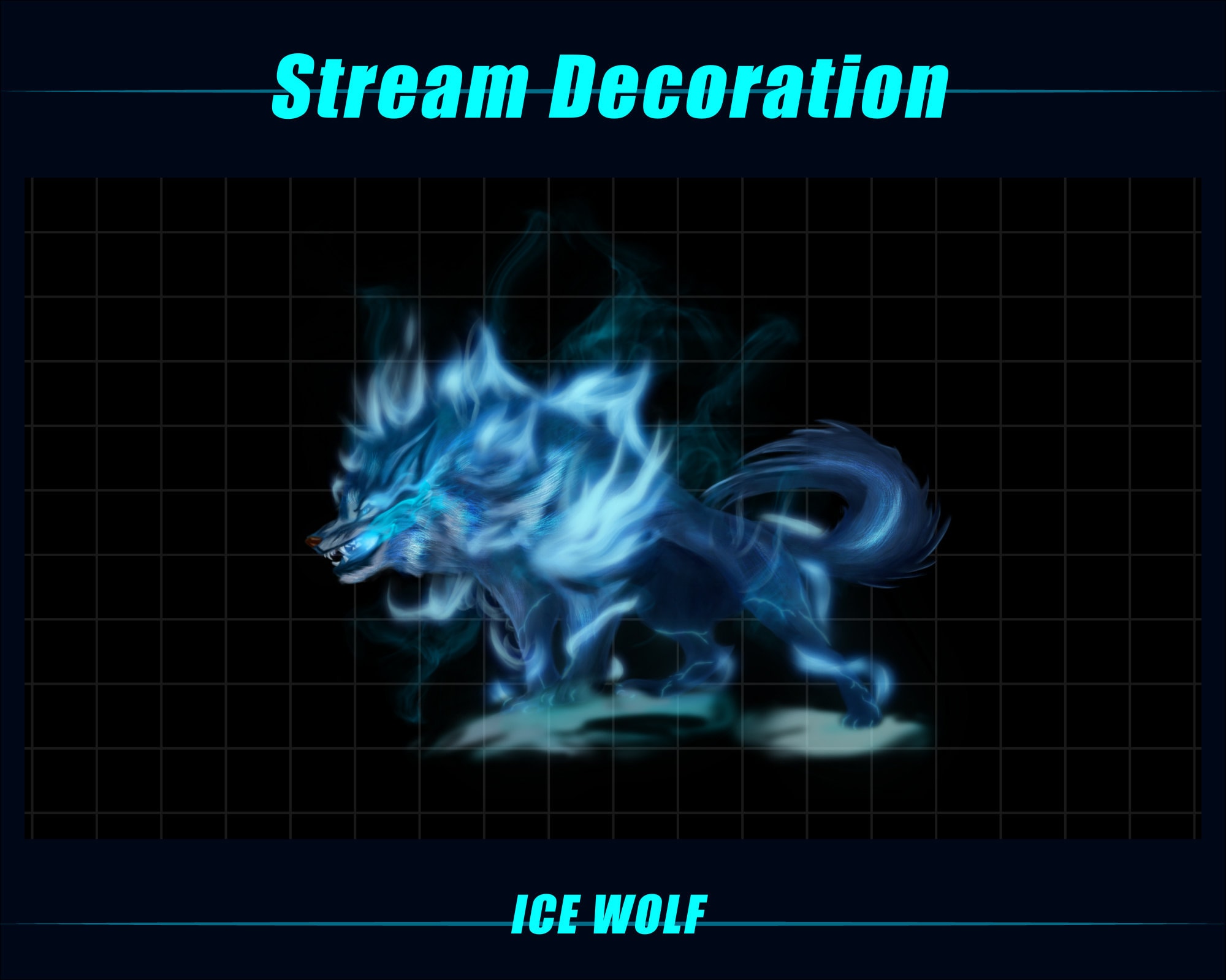 Animated ICE Wolf for Stream Decorations, Winter Ice Wolf Animated ...
