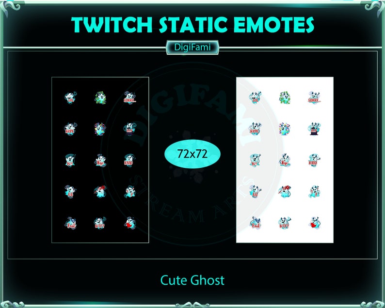 15 Cute Ghost Static Twitch Emotes, Cute Ghost Stream Chat Emotes for ...