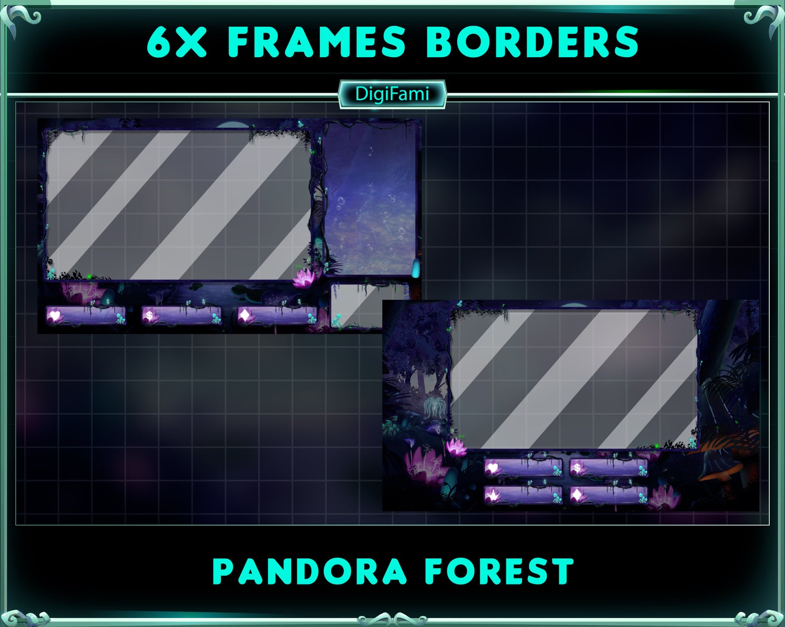 Dreamy Forest ANIMATED Stream Overlays Package, Witchy Pandora Forest ...