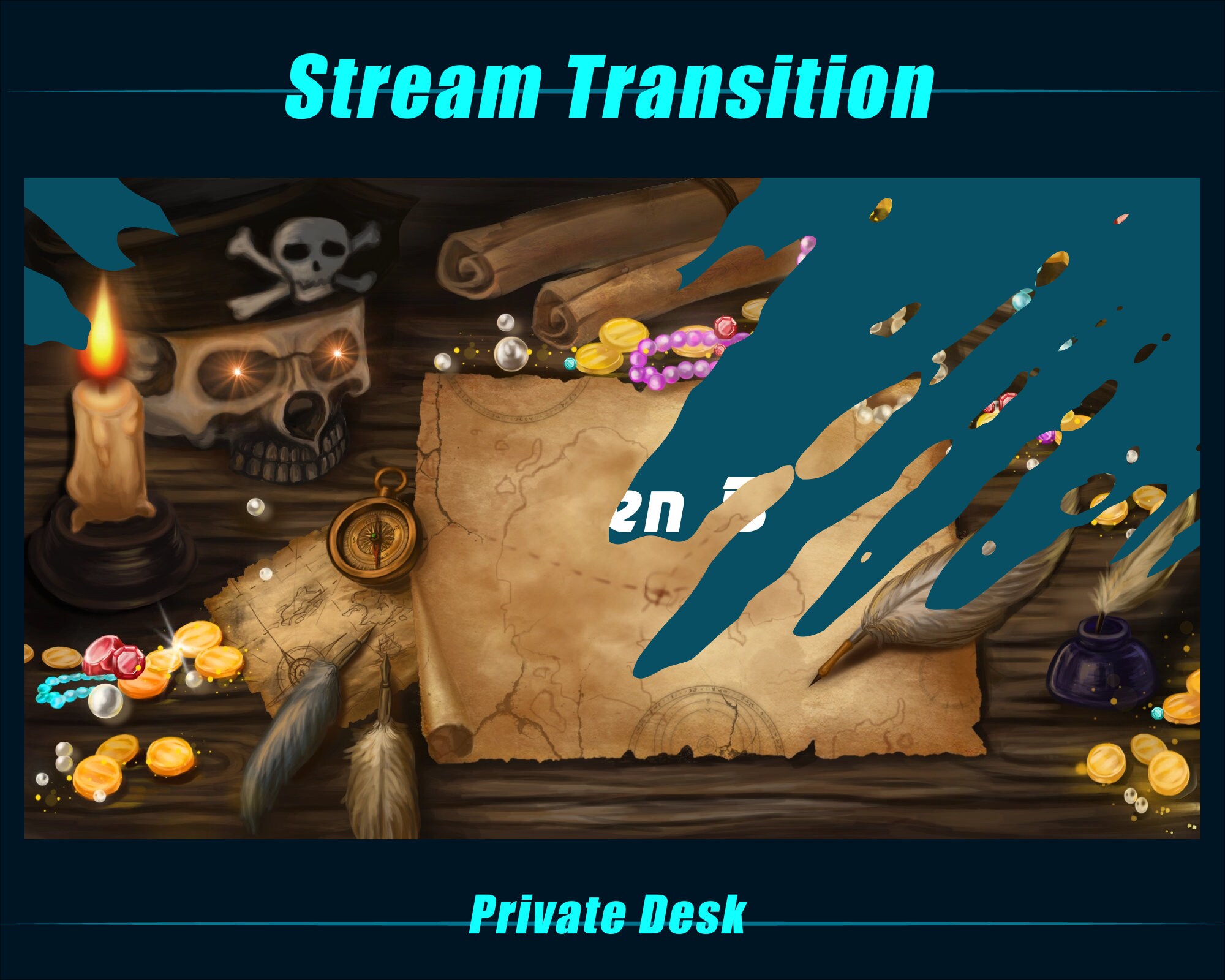 Animated Stream Stinger Pirate Desk / Pirate Treasure Animated Twitch ...