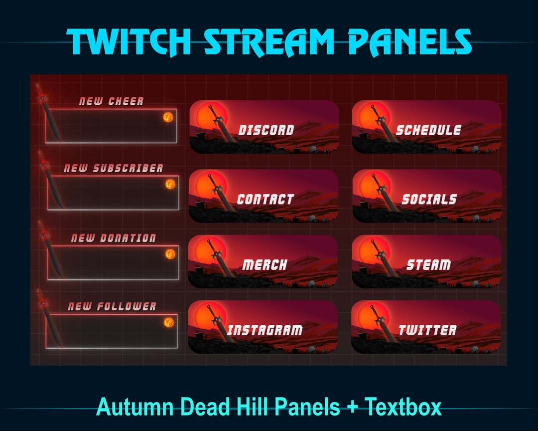 Autumn Twitch Panels Dead Hill, Sunset Warrior Sword Stream Panels ...