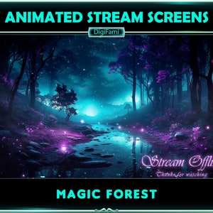ANIMATED Twitch Stream Overlays Magic Forest, Witchy Forest Animated ...