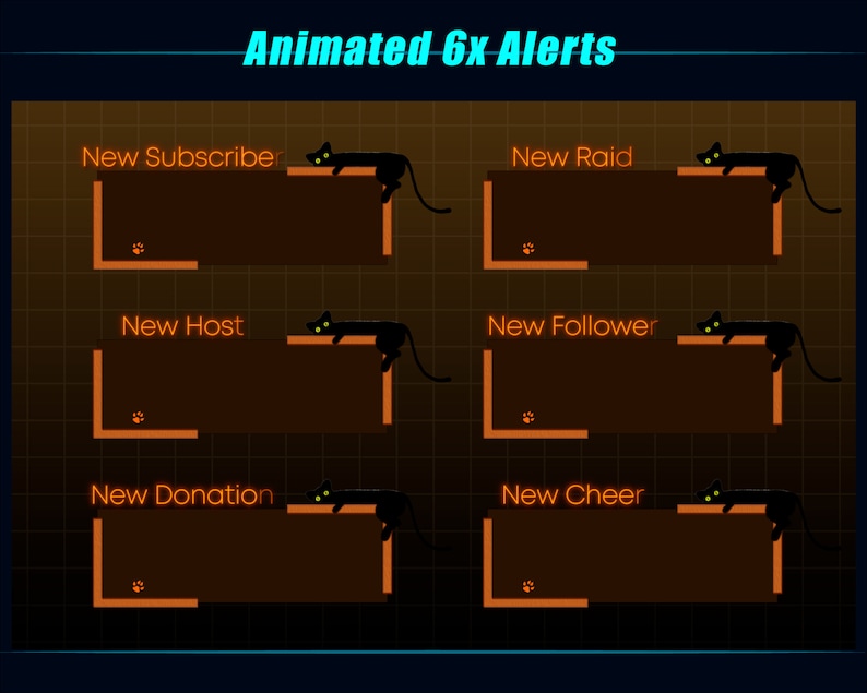 Animated Twitch Overlay Package Warm Tavern / Sleeping White - Etsy