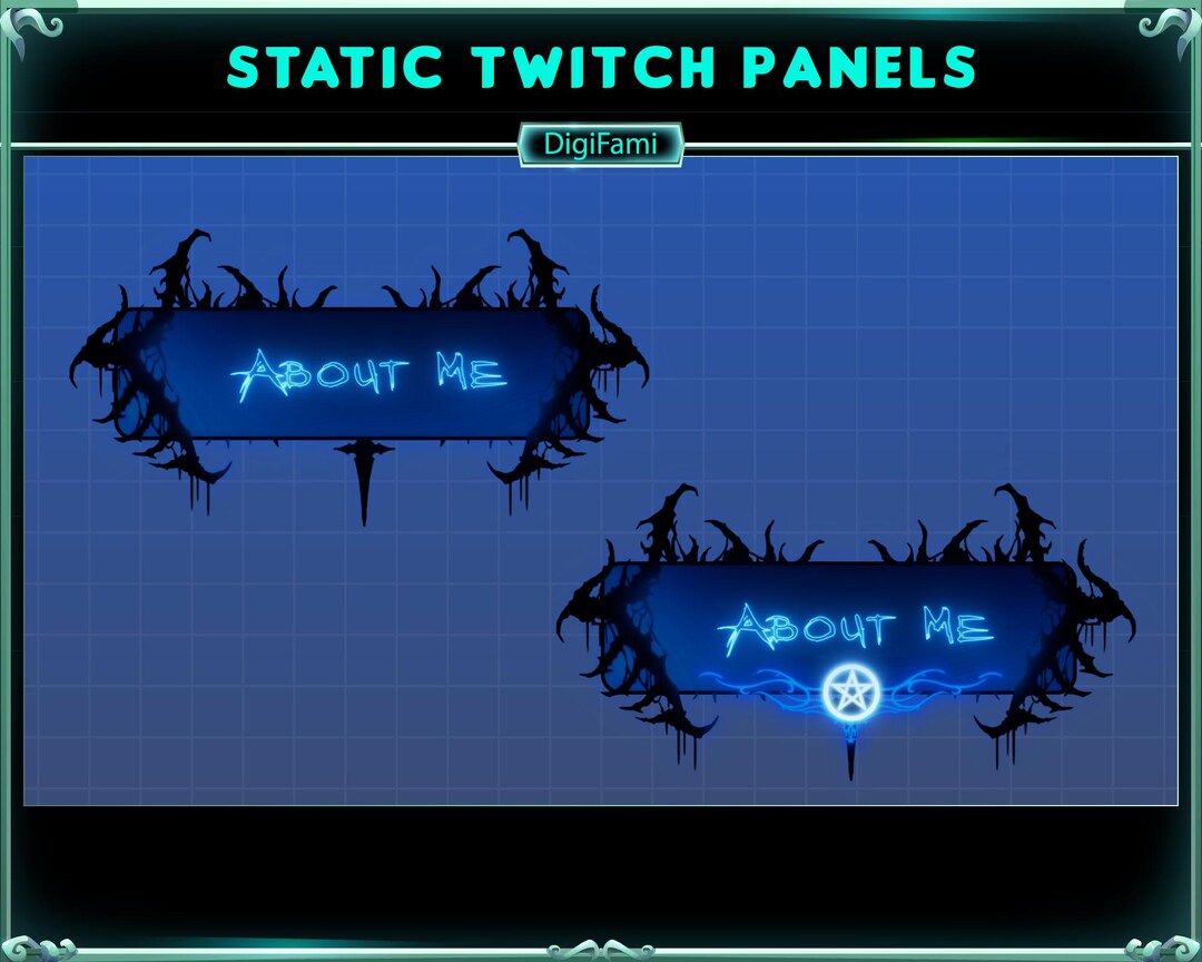 Neon Blue Spooky Graveyard Static Twitch Panels, Horror Night in ...