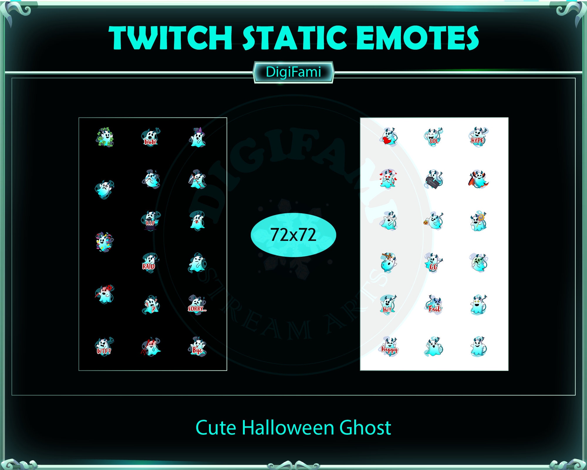 35 Cute Halloween Ghost Static Twitch Emotes, Cute Ghost Stream Chat ...
