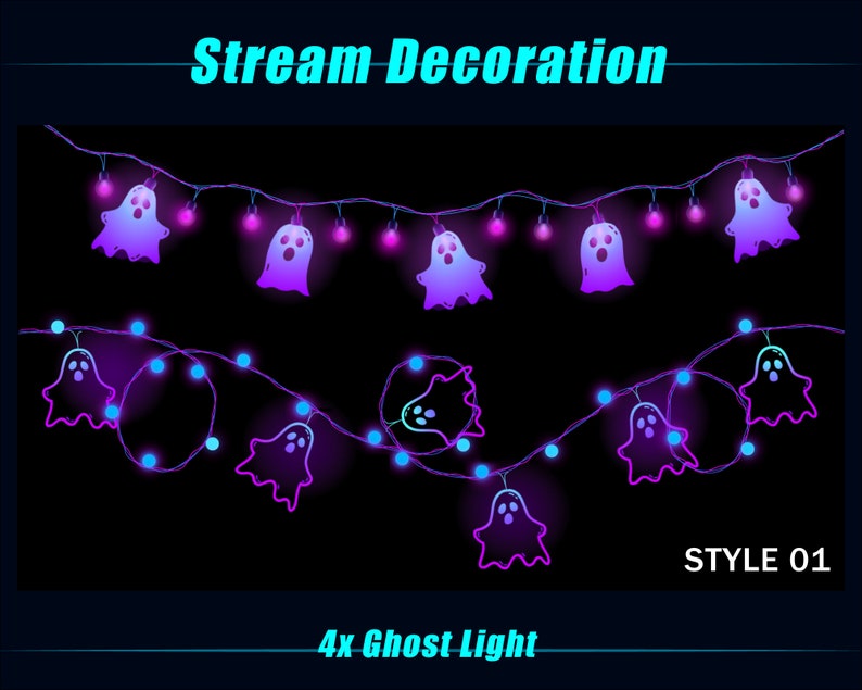 Halloween Cute Ghost Lights Animated Twitch Stream Decoration - Etsy