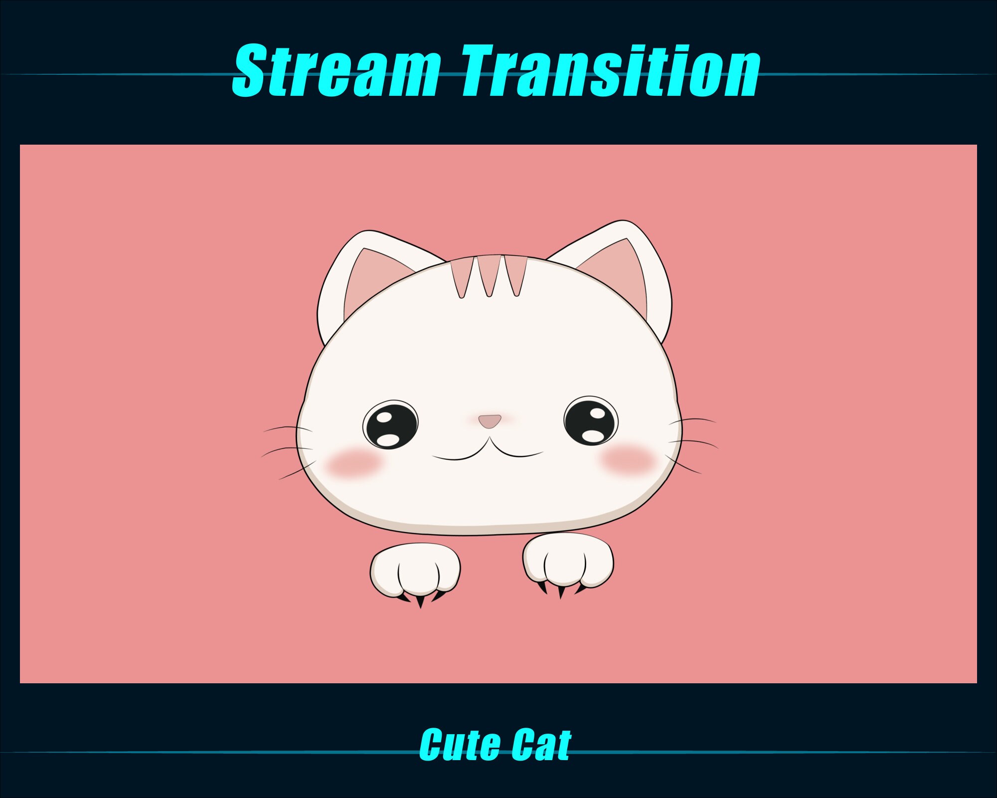 Animated Twitch Transition Stinger / Cute Cat Stream Transition Stinger / Cute Pink Cat Scene ...