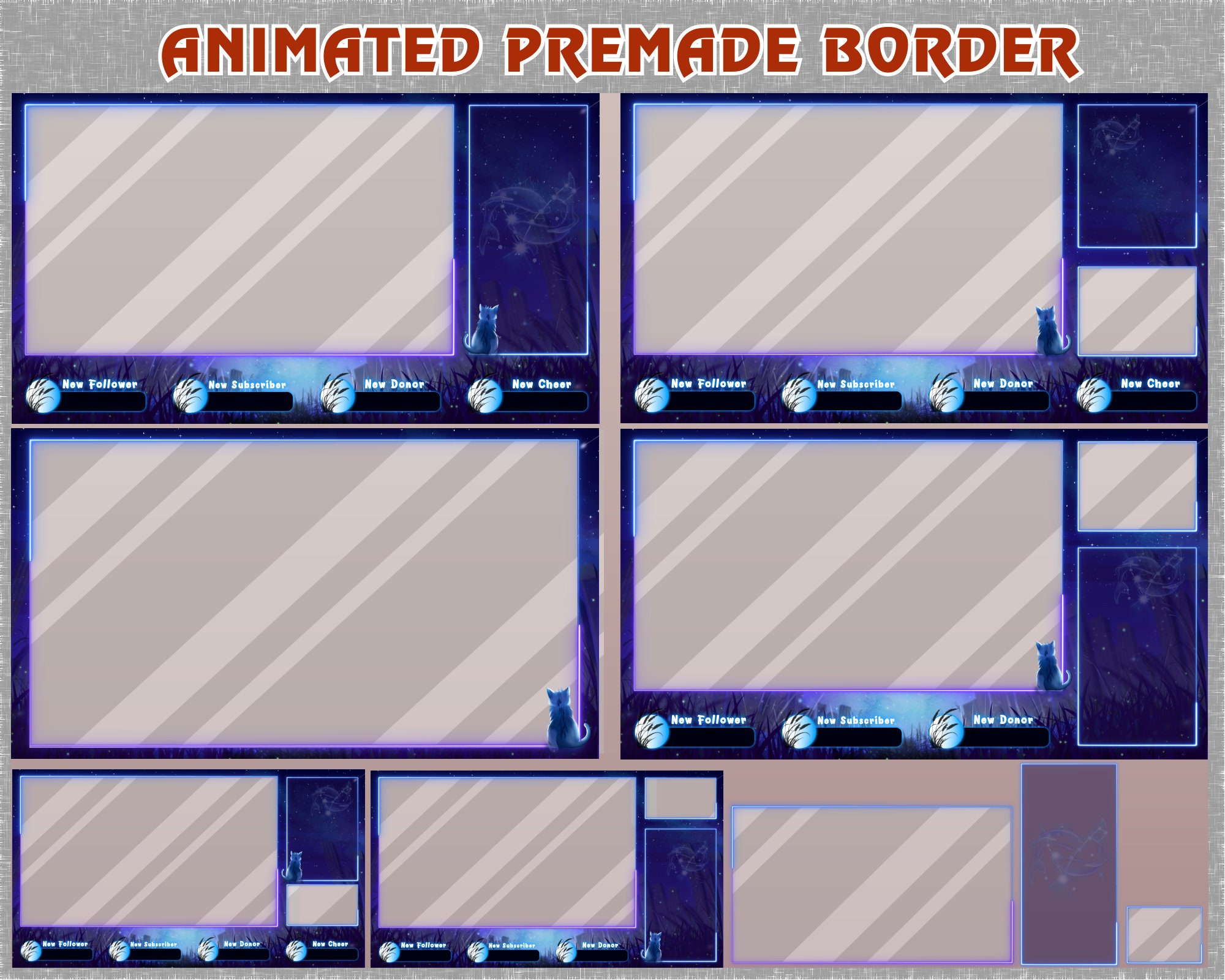 ANIMATED Pisces Celestial Stars Twitch Stream Overlay Package / Zodiac ...