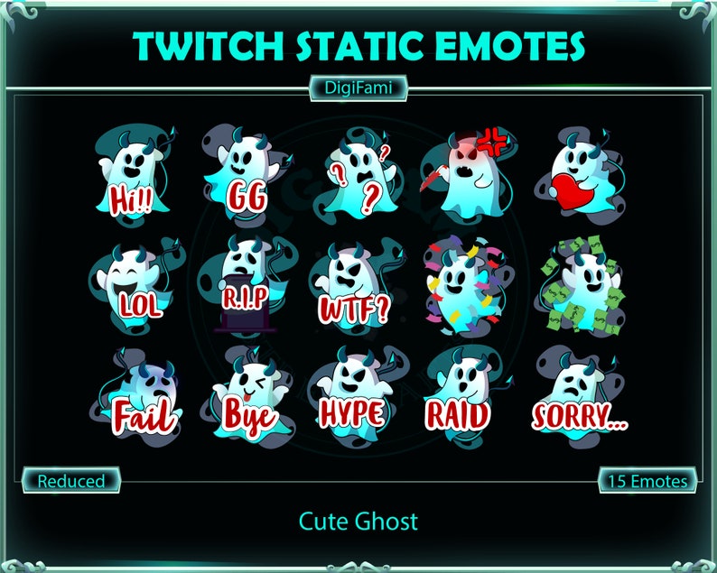 15 Cute Ghost Static Twitch Emotes, Cute Ghost Stream Chat Emotes for ...