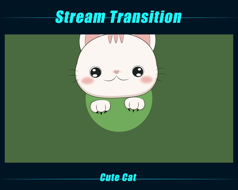 Animated Twitch Transition Stinger / Cute Cat Stream Transition Stinger ...