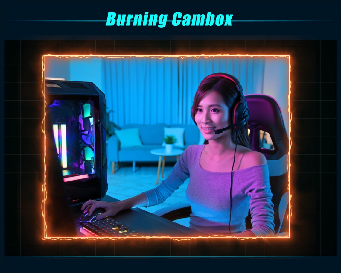 ANIMATED Twitch Webcam Overlay Burning Cam Frame / Burning Camera ...
