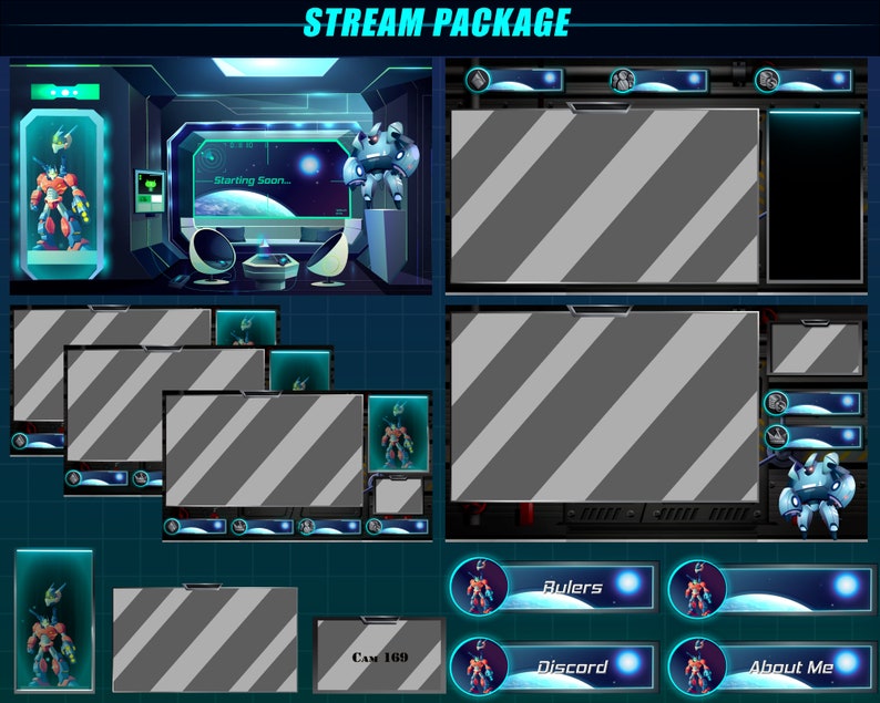 Animated Twitch Neon Spaceship Gaming Room Stream Package - Etsy