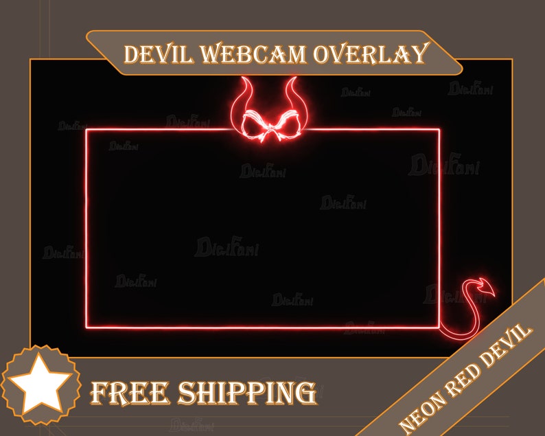 Animated Neon Red Devil Webcam Overlay / Facecam, Game Frame/ Twitch ...