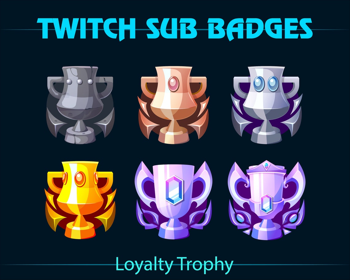 Loyalty Trophy Twitch Sub Bit Badges, Trophy Twitch Cheer Badges ...