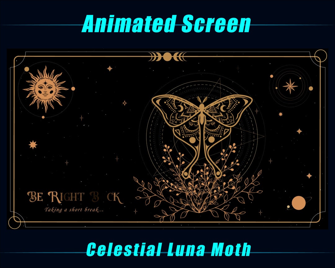 Animated Screens Gold Celestial Luna Moth, Golden Celestial Animated ...