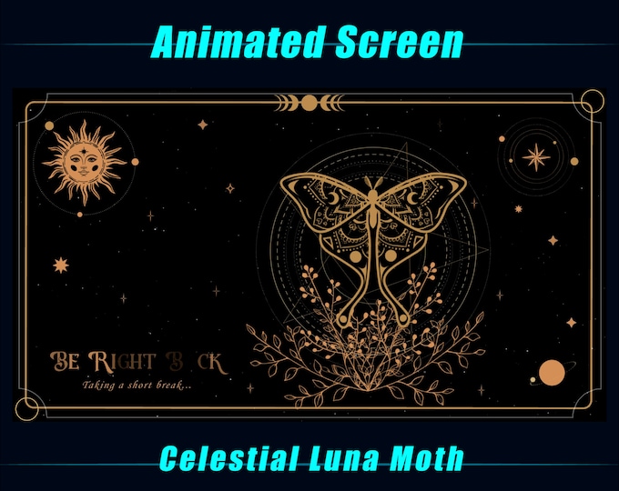Luna Cosmic Stream Pack | Black Gold Twitch Overlay - Etsy Canada