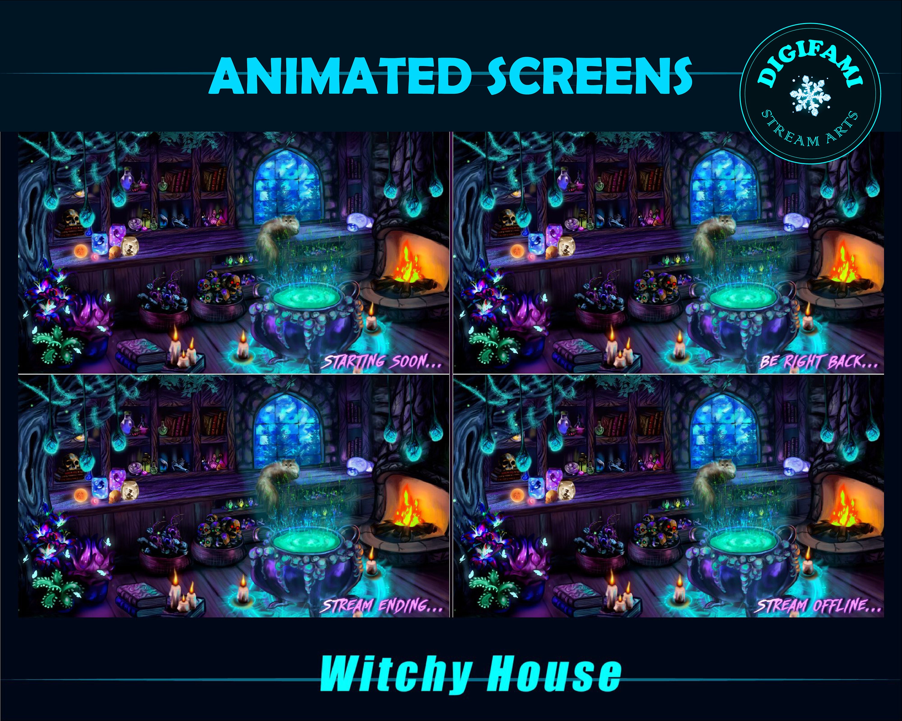 Halloween Magical Witchy House Animated Stream Scenes, Magic Witchy ...