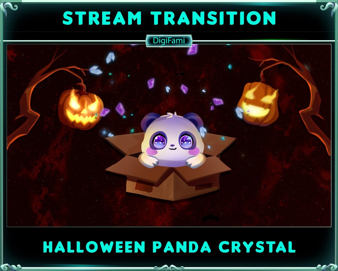 Halloween Panda Animated Stream Transition, Halloween Panda Twitch ...