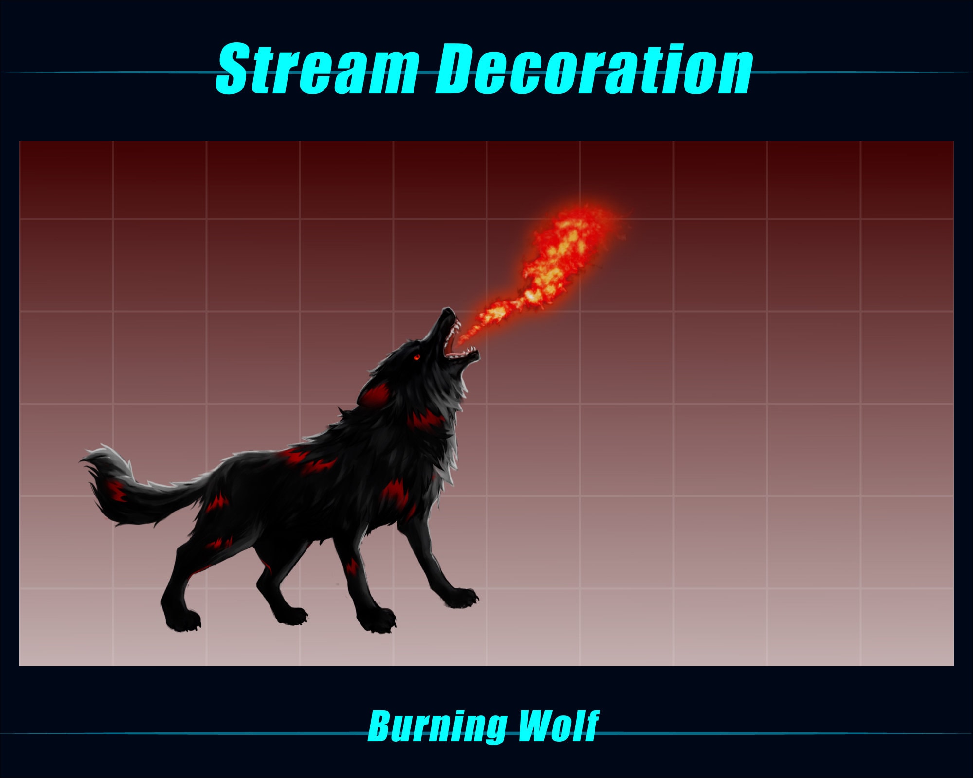 Animated DARK FIRE Wolf for Stream Decorations, Red Fire Wolf Animated ...