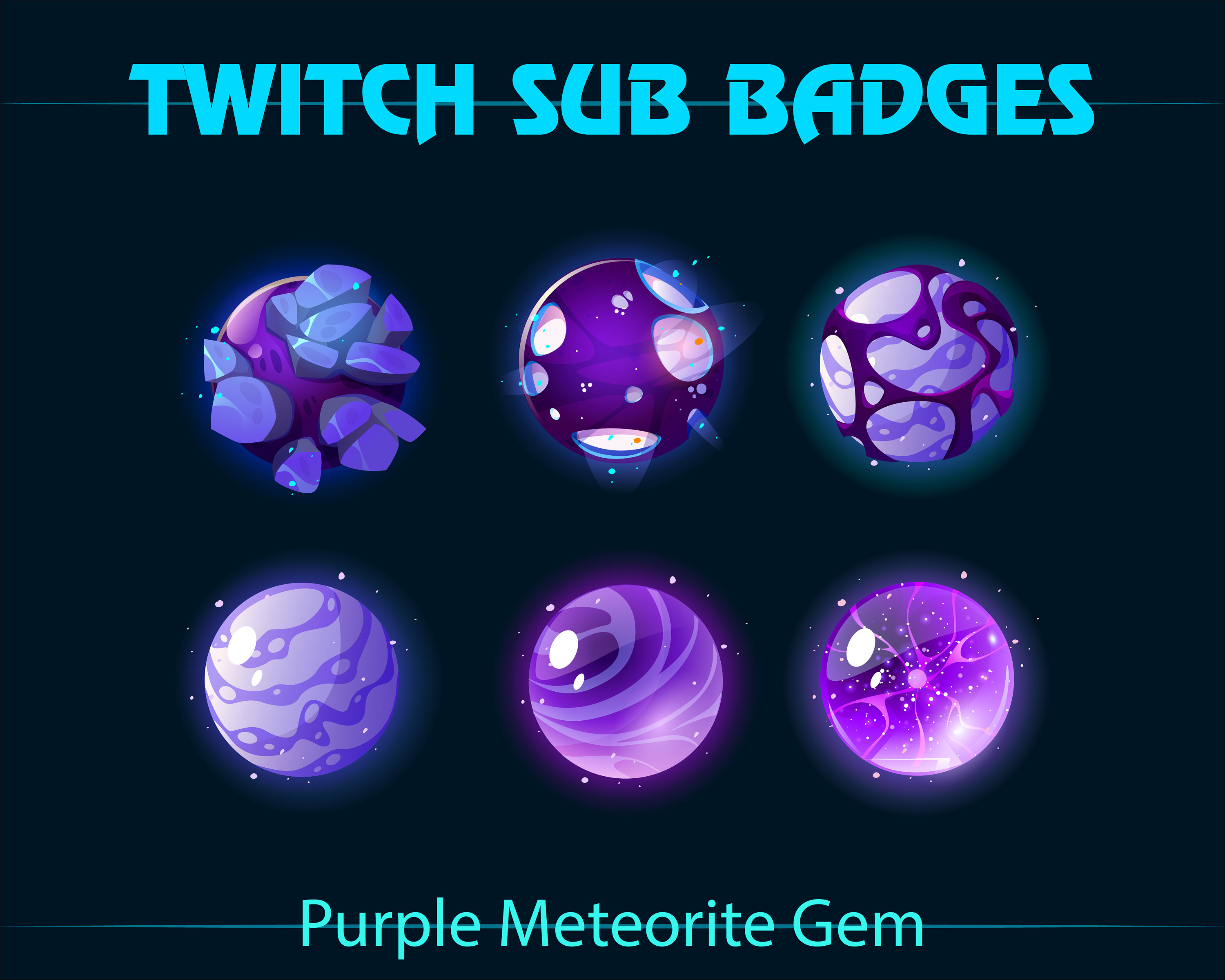 Purple Lightning Energy Orb Twitch Sub Bit Badges, Purple Magic Orb ...