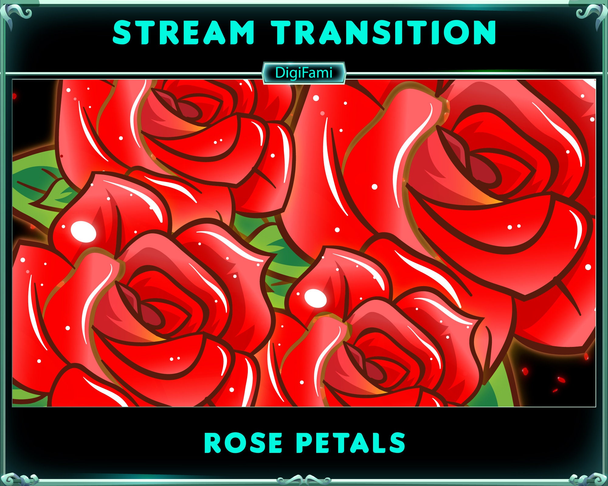 Animated Falling Red Roses Twitch Stinger Transition, Animated Falling Red Roses Stream Screen ...