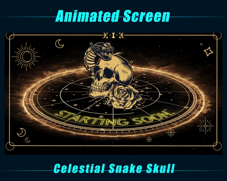 Animated Scenes Floral Skull Twitch Overlay Package | Celestial Stream ...