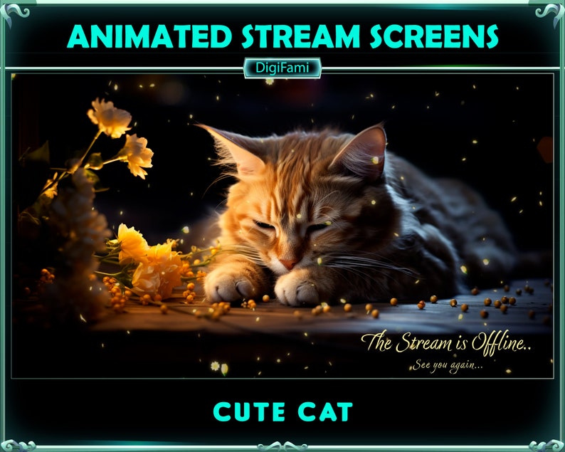 ANIMATED Twitch Stream Overlays Cute Cats, Cute Kittens Animated Stream ...