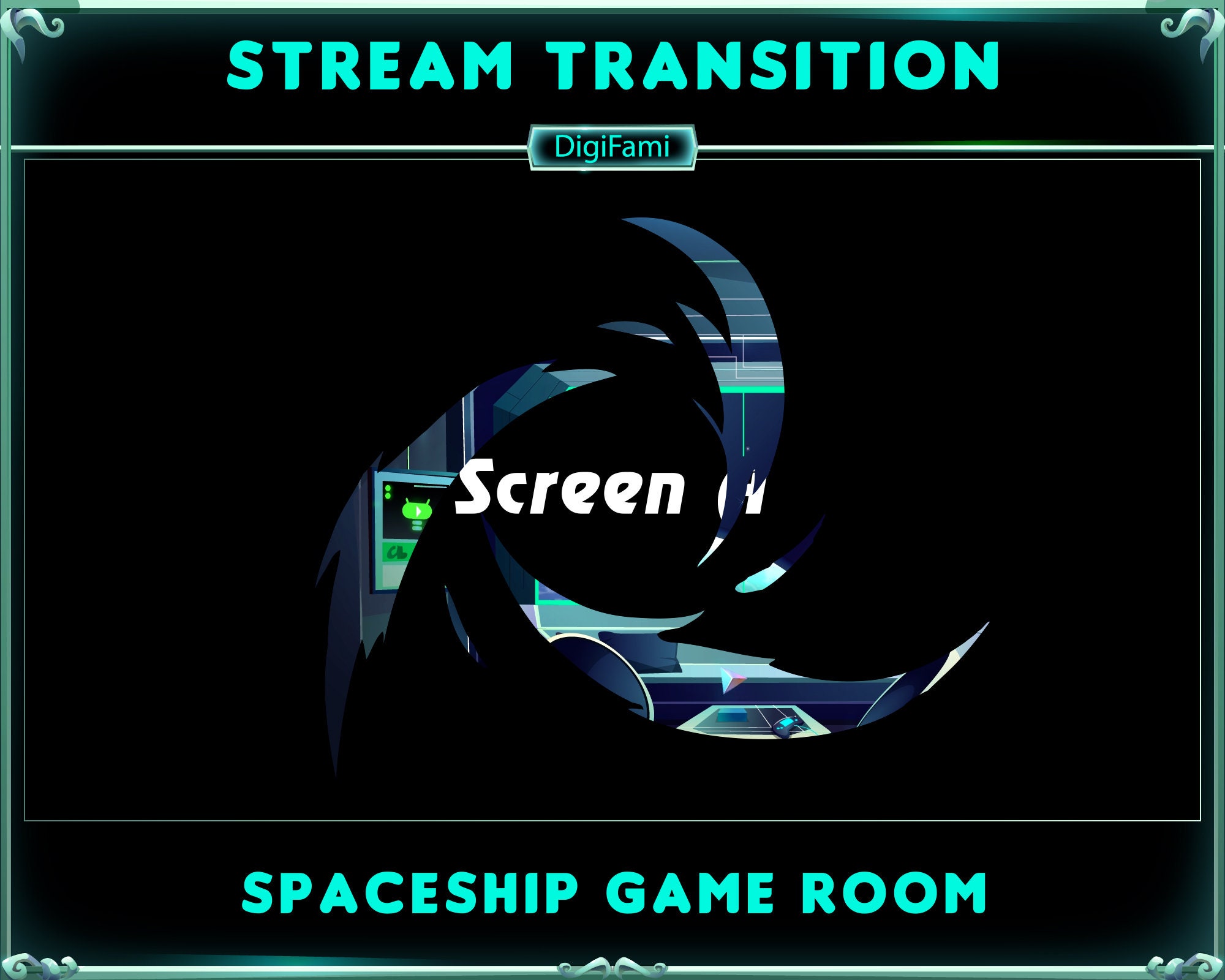 Animated Stream Scene Transition Spaceship Game Room for Streamers ...