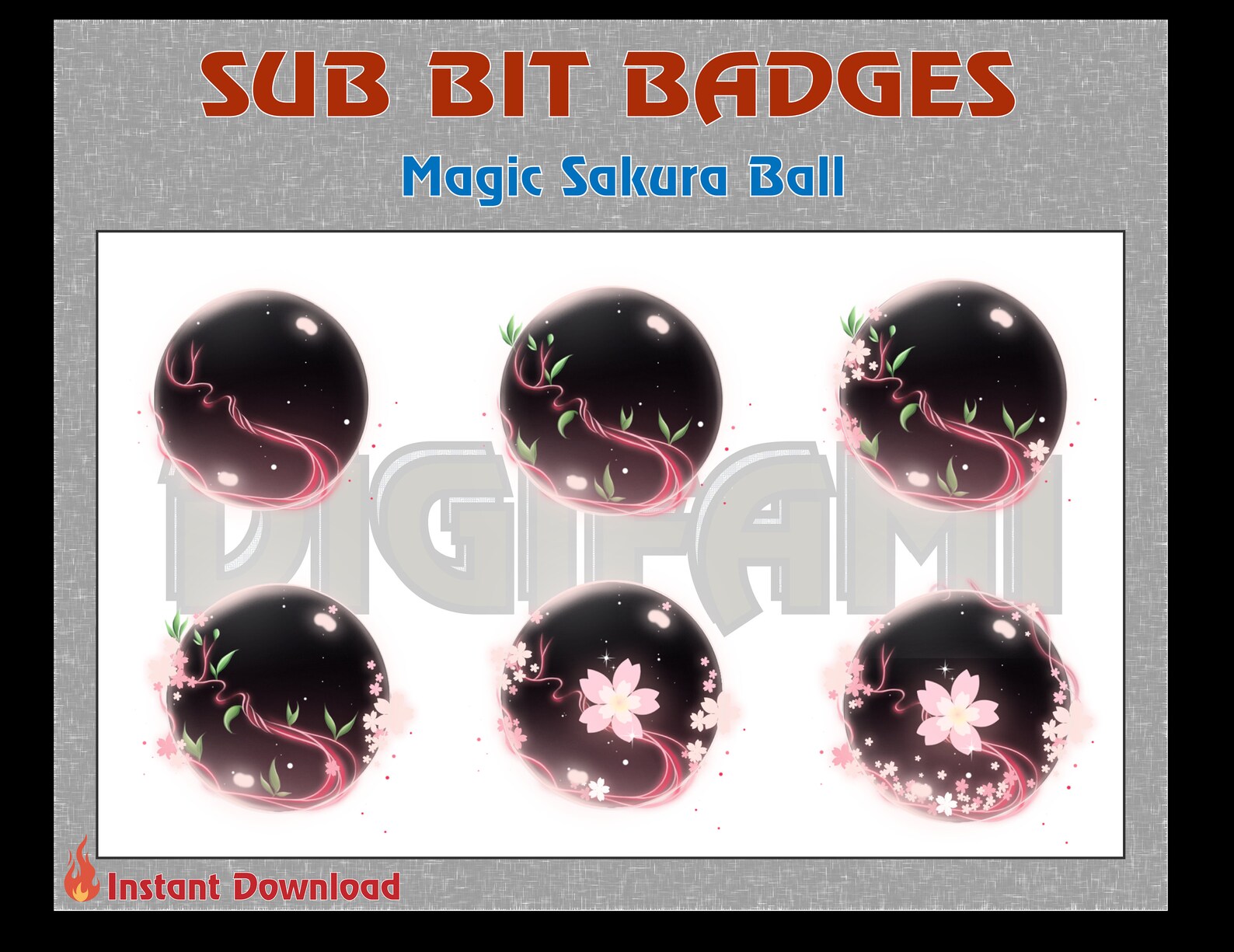 Magic Sakura Ball Twitch Sub Bit Badges / Cherry Blossom Sub - Etsy