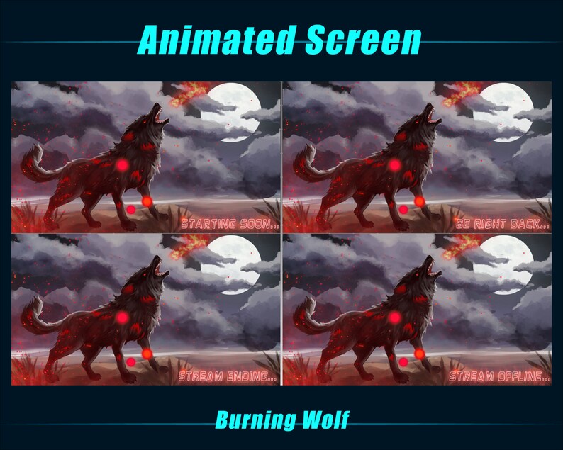 Animated Twitch DARK RED Fire Wolf Screen Overlays / Burning Wolf ... Animated Twitch DARK RED Fire Wolf Screen Overlays / Burning Wolf ...