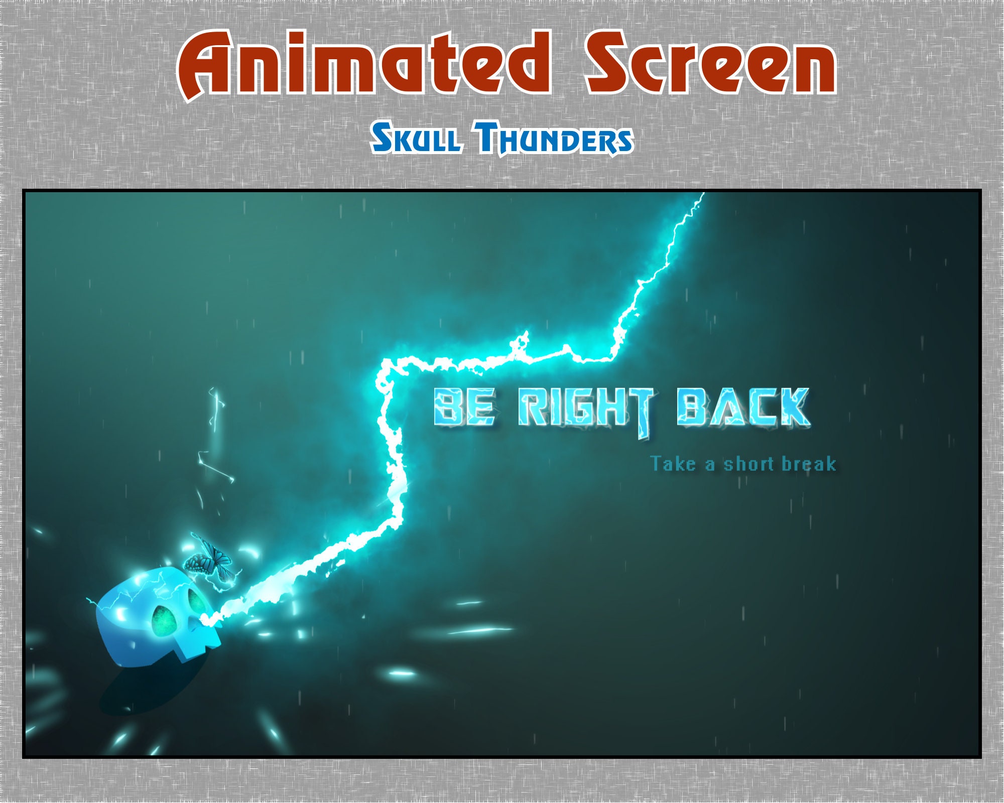 Animated Twitch Overlays Lightning Skull Twitch Horror Stream Scenes ...