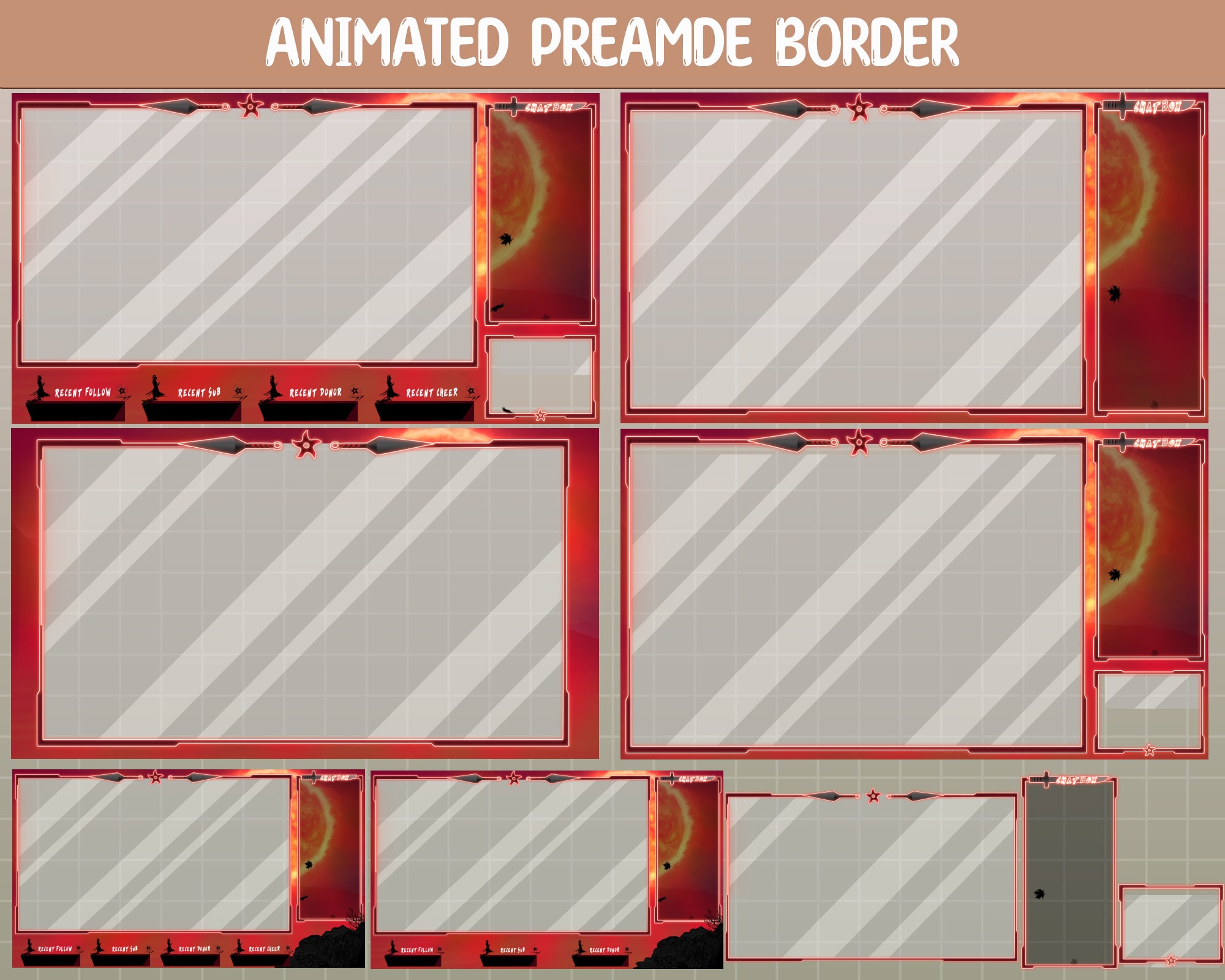 ANIMATED Samurai Twitch Stream Overlay Package / Japanese Stream ...