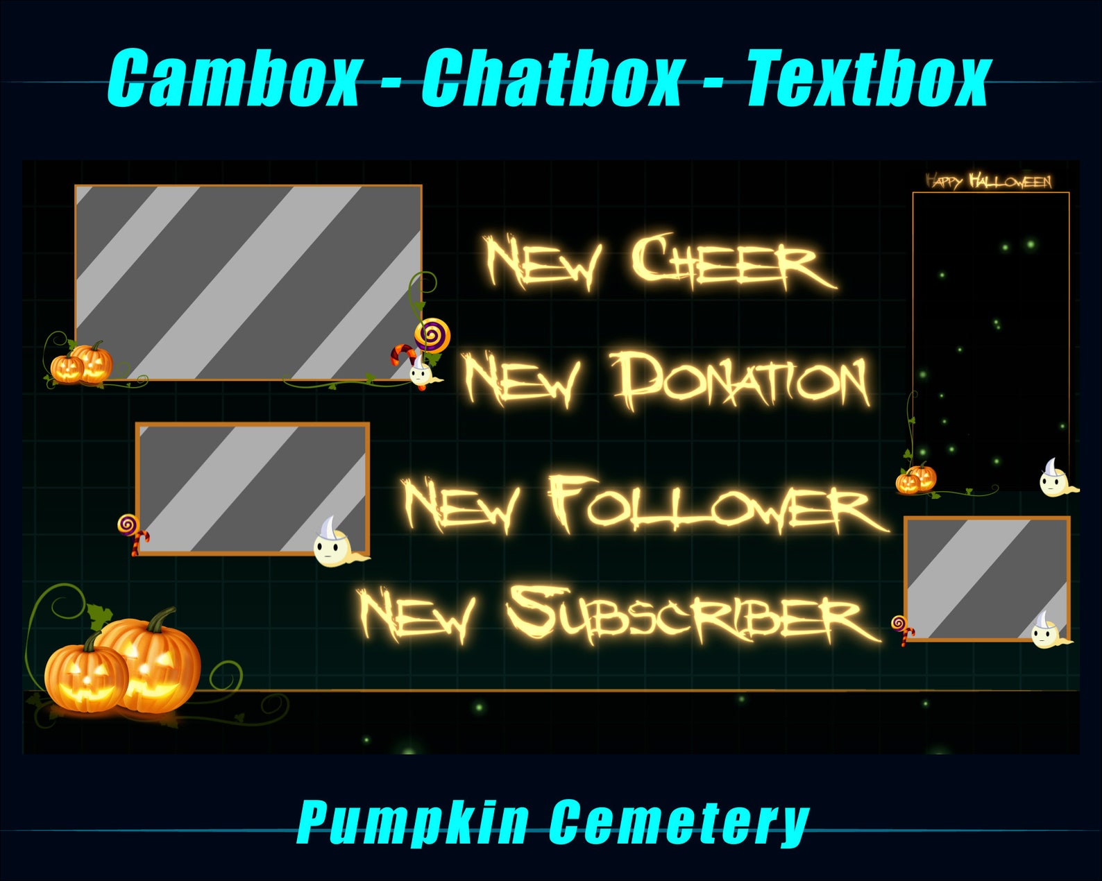 Halloween Pumpkin Cemetery Animated Stream Package, Halloween Horror ...